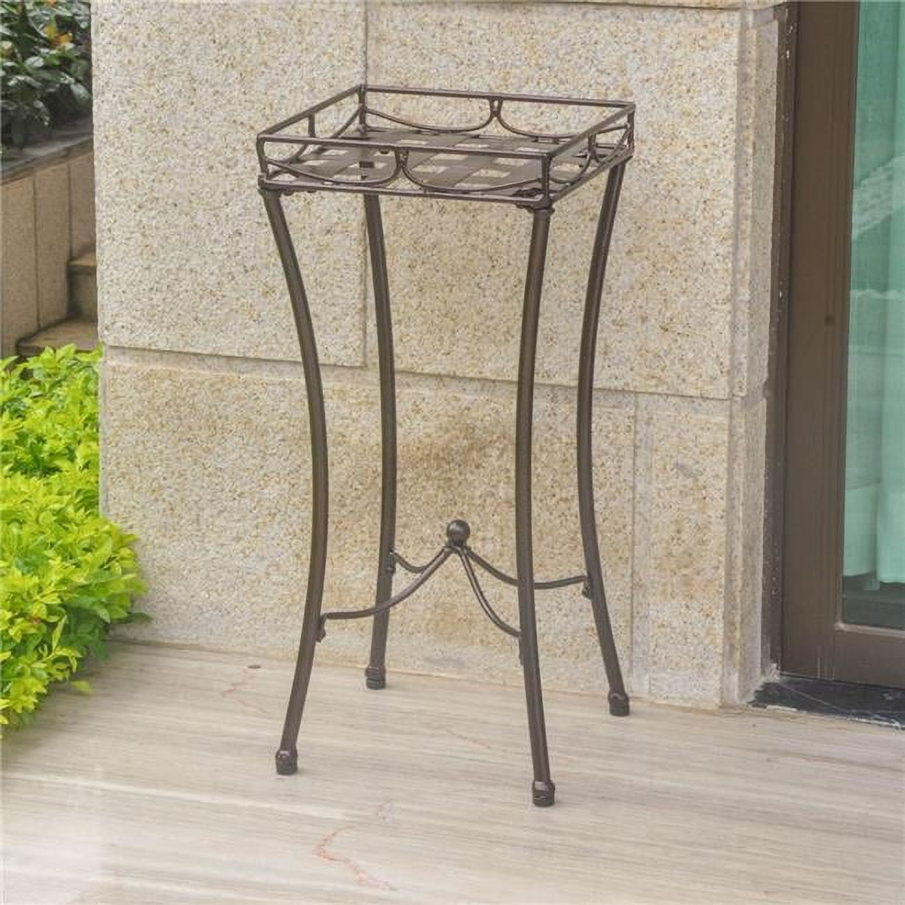 Santa Fe Iron Nailhead Square Plant Stand, Bronze - Walmart.com