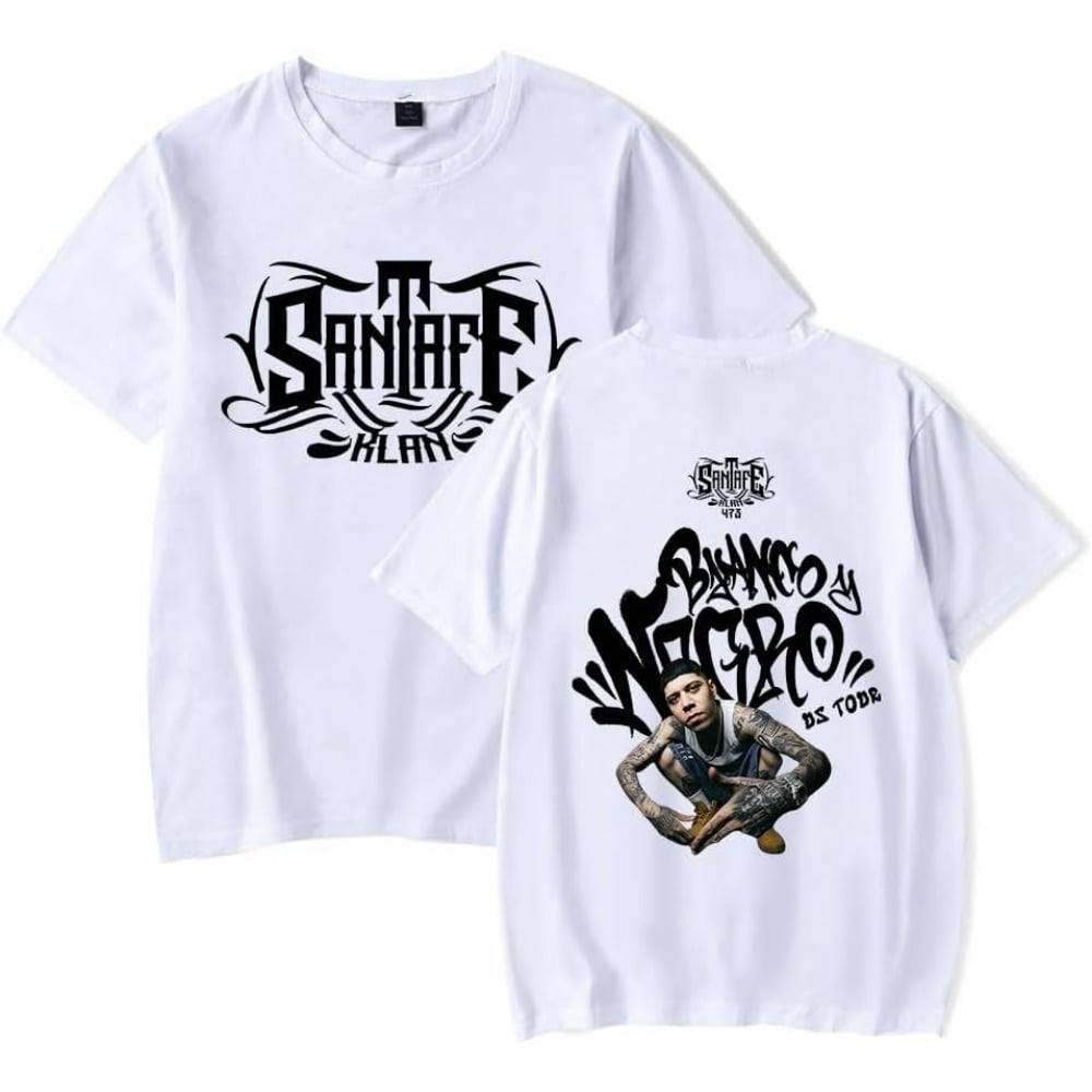 Santa Fe Klan Blanco y Negro Tour Merch Short Sleeve T-shirt Unisex ...