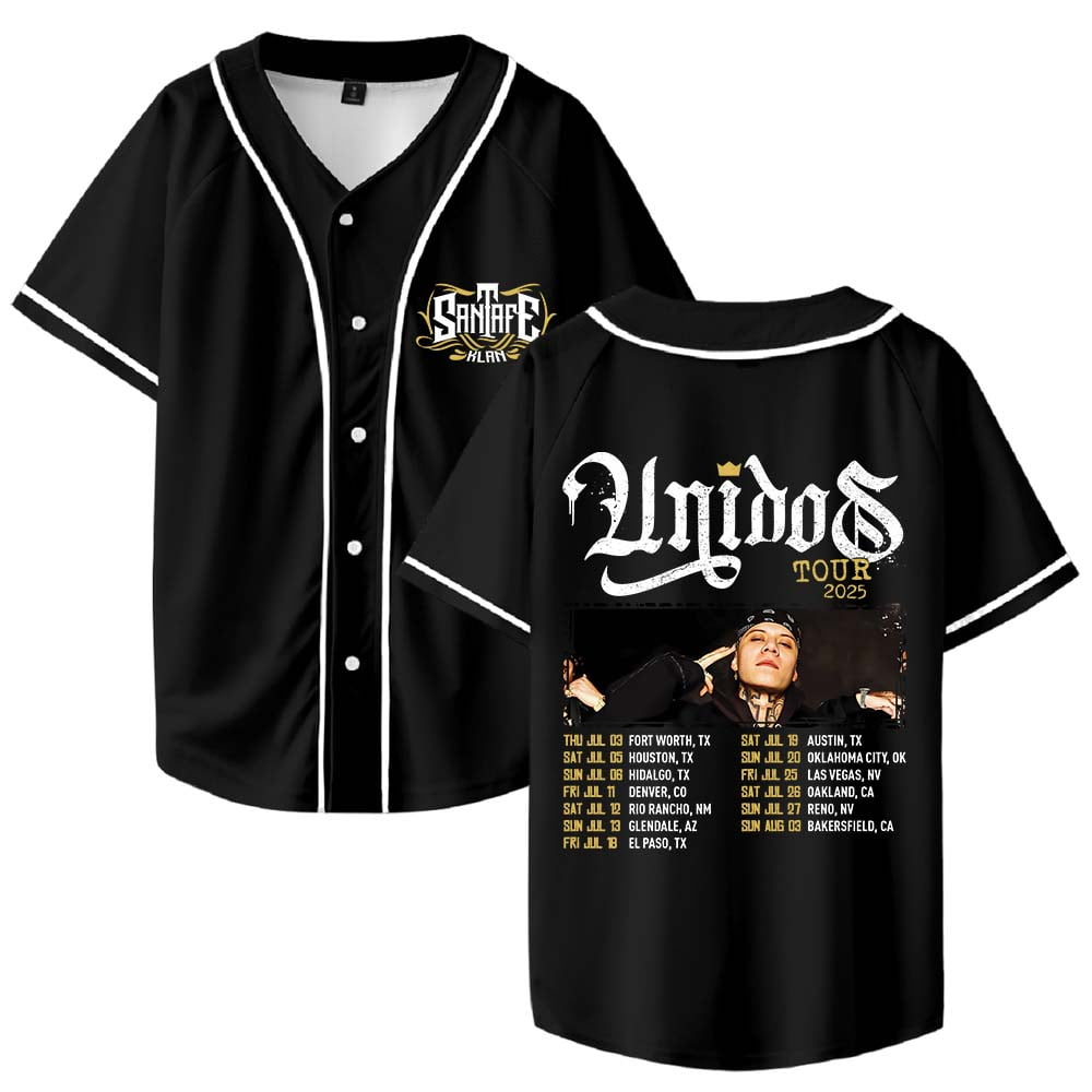 Santa Fe Klan Unidos Tour 2025 Merch Baseball Jersey V-Neck Shirt Women ...