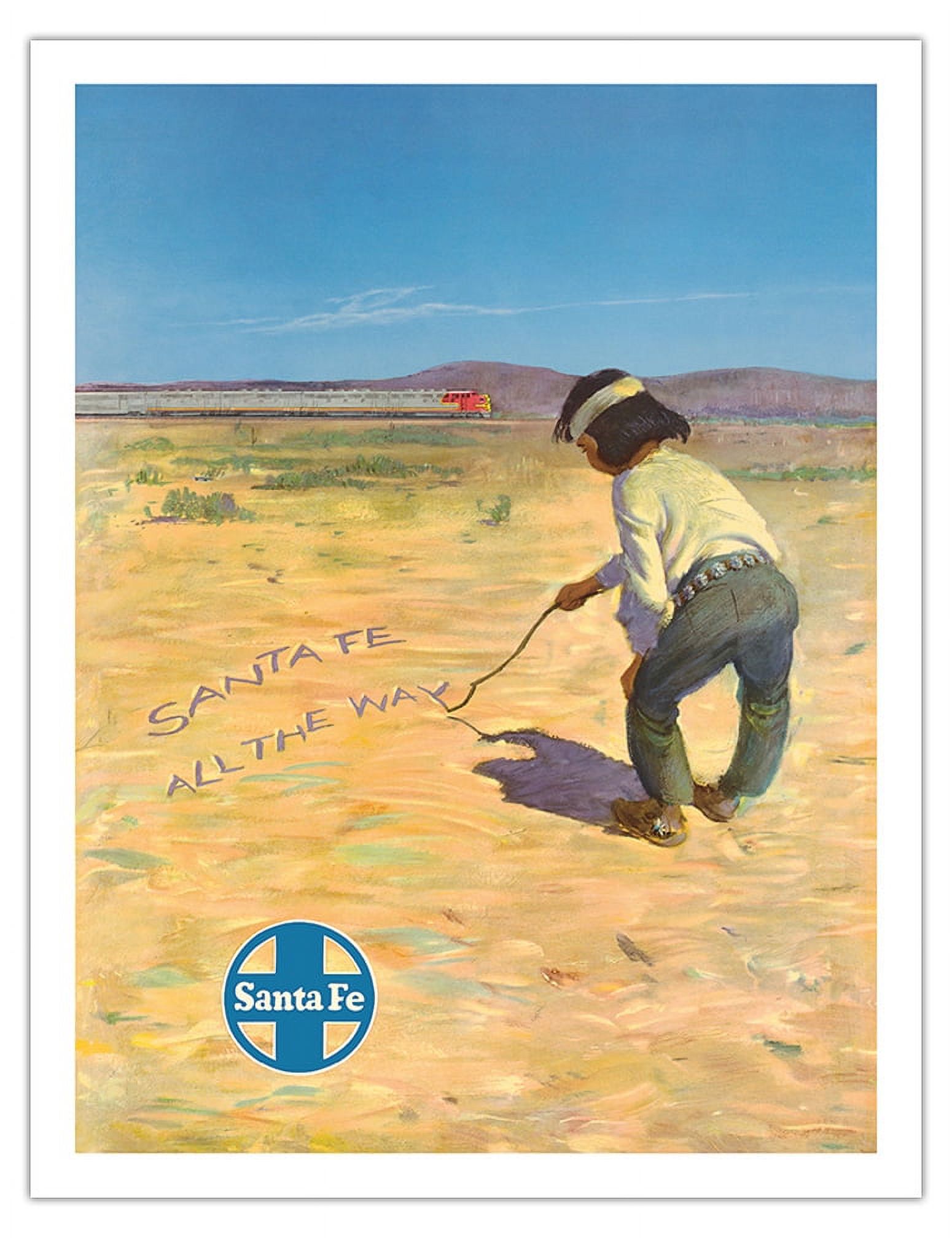 Santa Fe New Mexico - Native American Indian Boy - Santa Fe Railroad ...