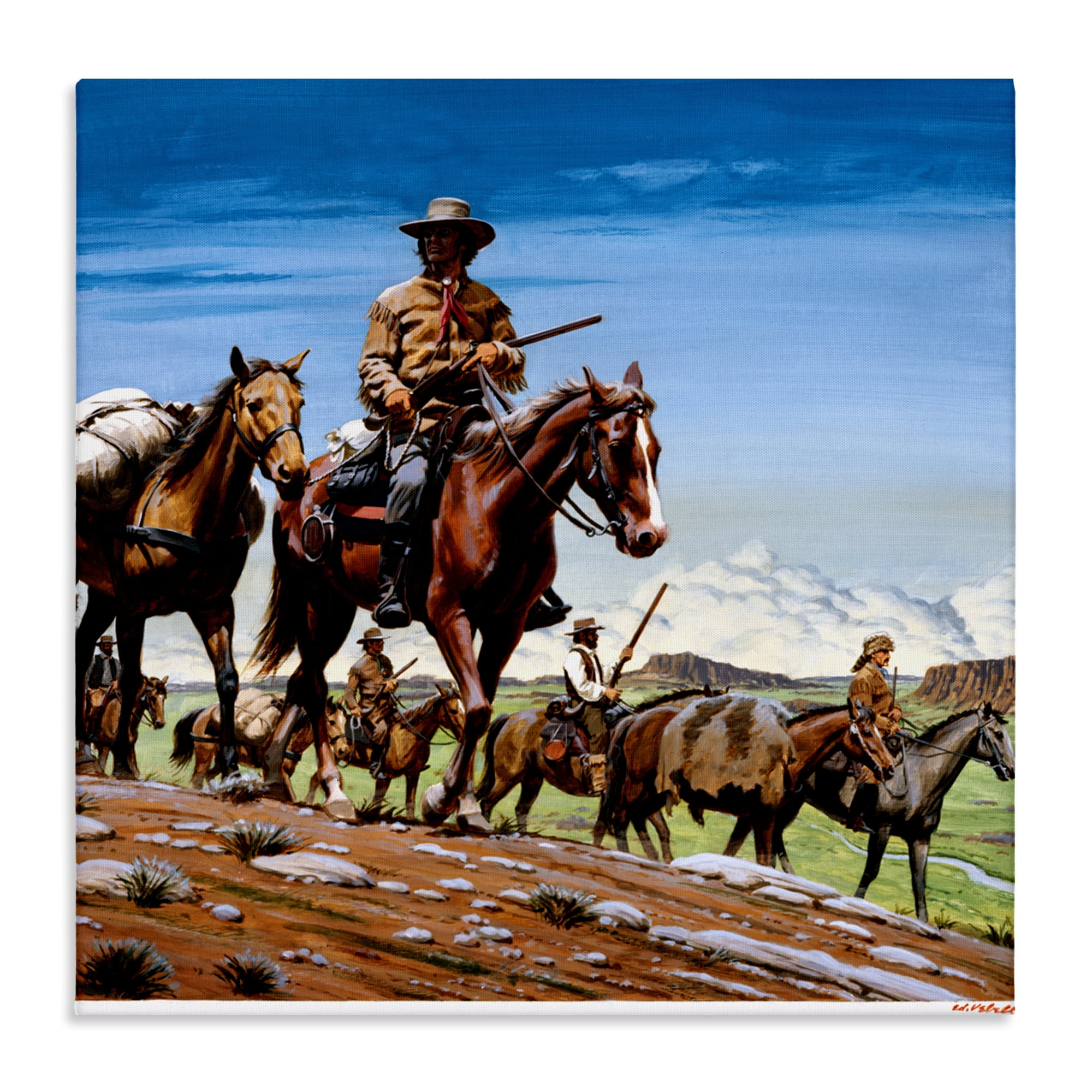Santa Fe Trail Cowboys Canvas Wall Art, design by Wind River Studios ...
