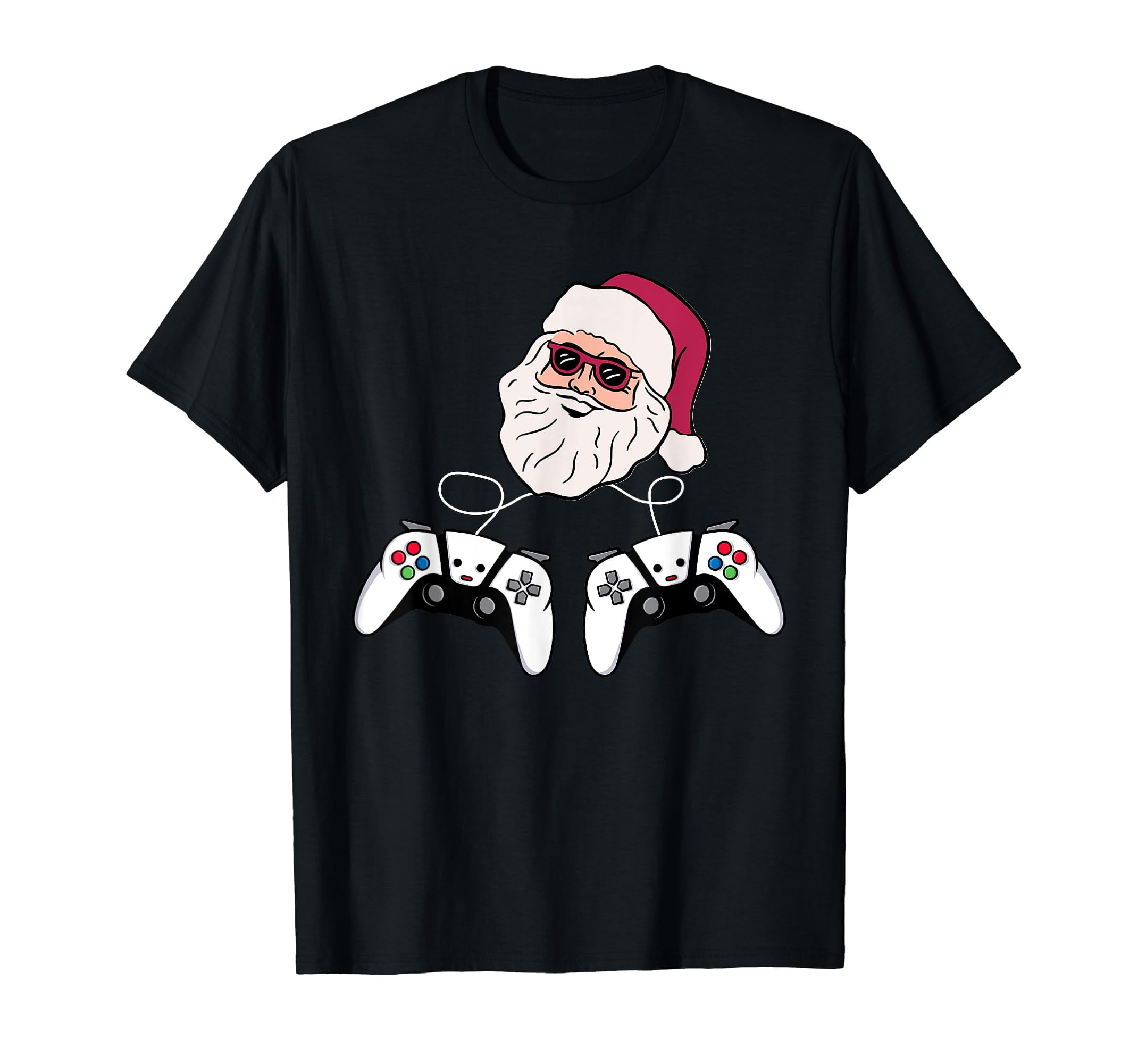 Santa Gamer Christmas Pajama Video-game Controller Gaming T-Shirt ...