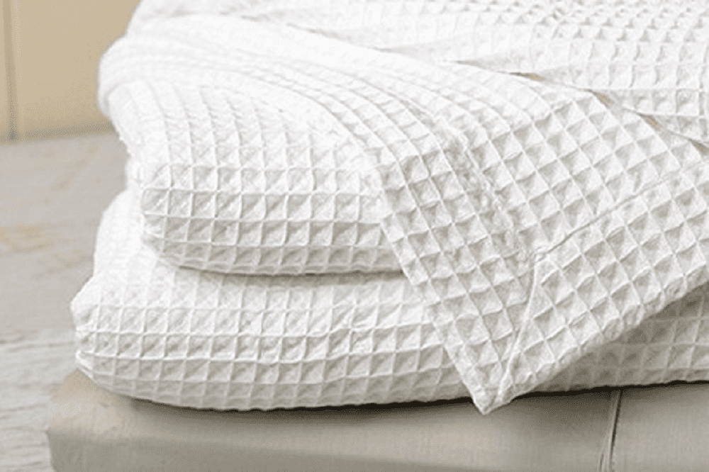 Santa Grace Honeycomb Thermal Waffle Blanket 100% Cotton Queen White ...