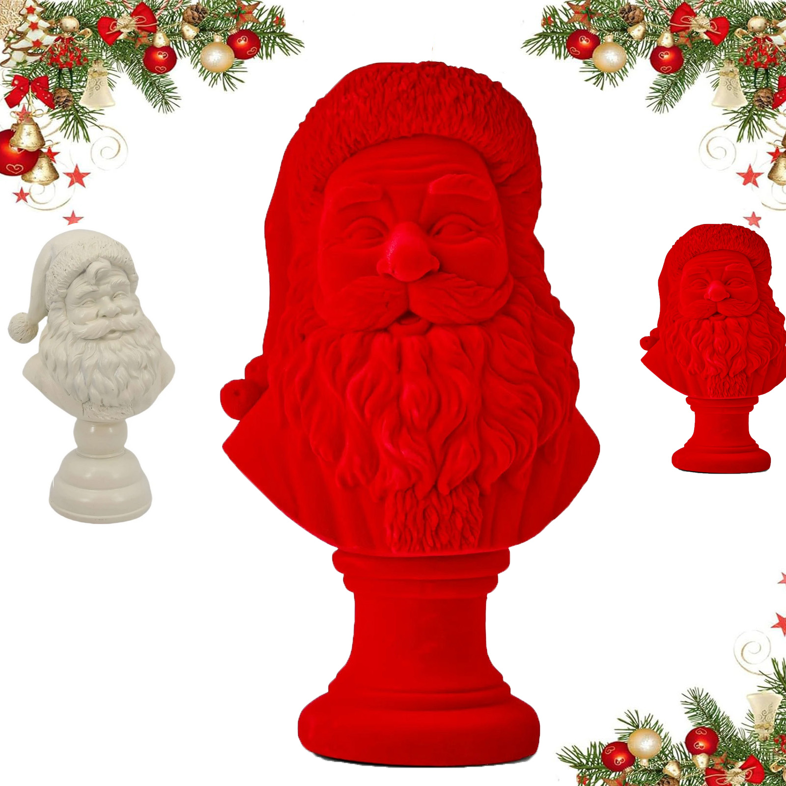 Santa Half Body Figurine Christmas Decoration Sculpture,Santa Bust ...