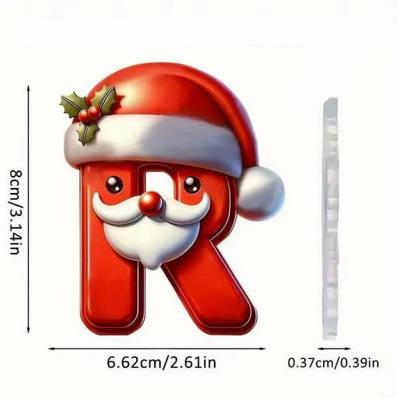 Santa Hat And Beard Alphabet Christmas Tree Ornaments Festive Hanging ...