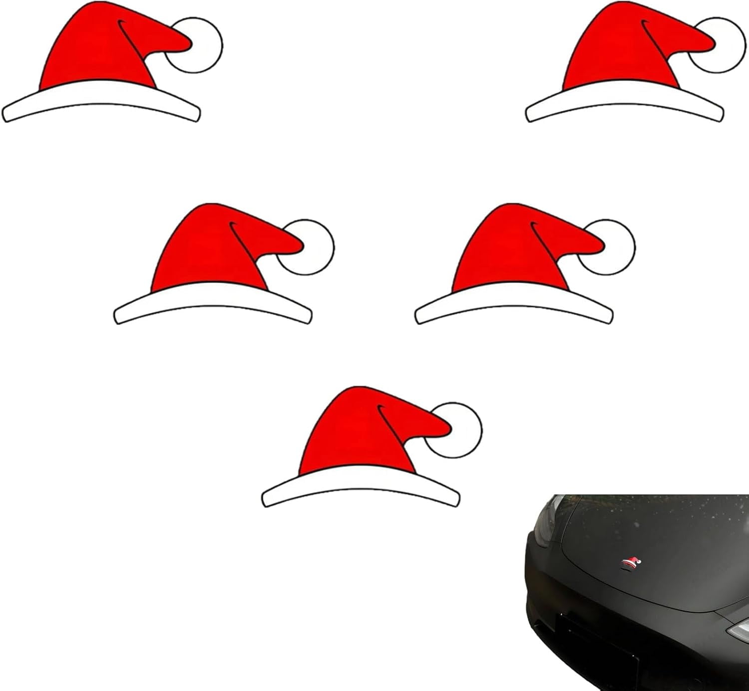 Santa Hat Overlay for Car Emblem, Reusable Santa Hats Overlay ...