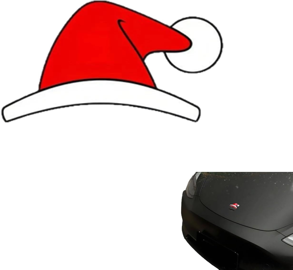 Santa Hat Overlay for Car Emblem, Reusable Santa Hats Overlay ...