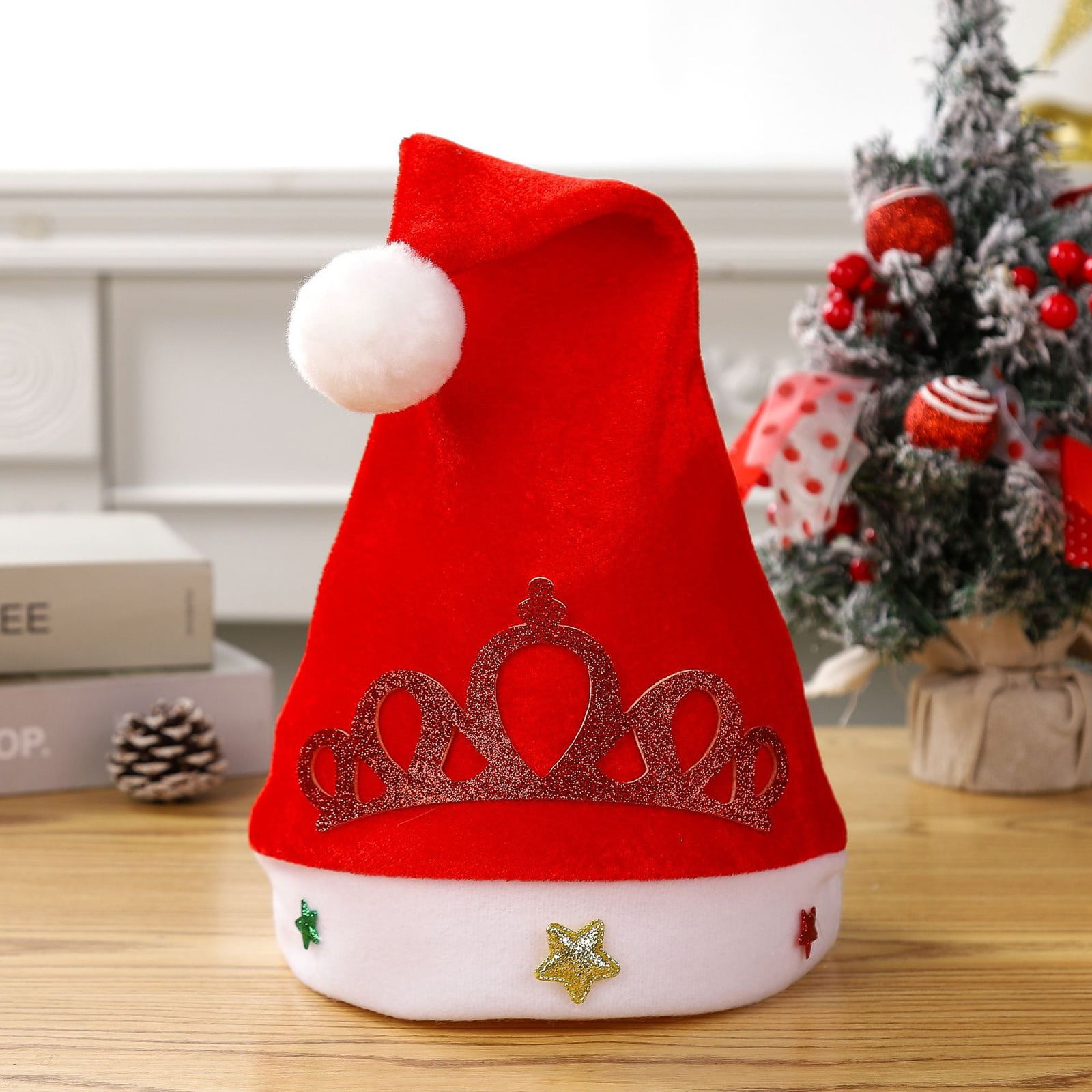 Santa Hat, Soft and Comfortable Velvet Double Layer Christmas Hat ...