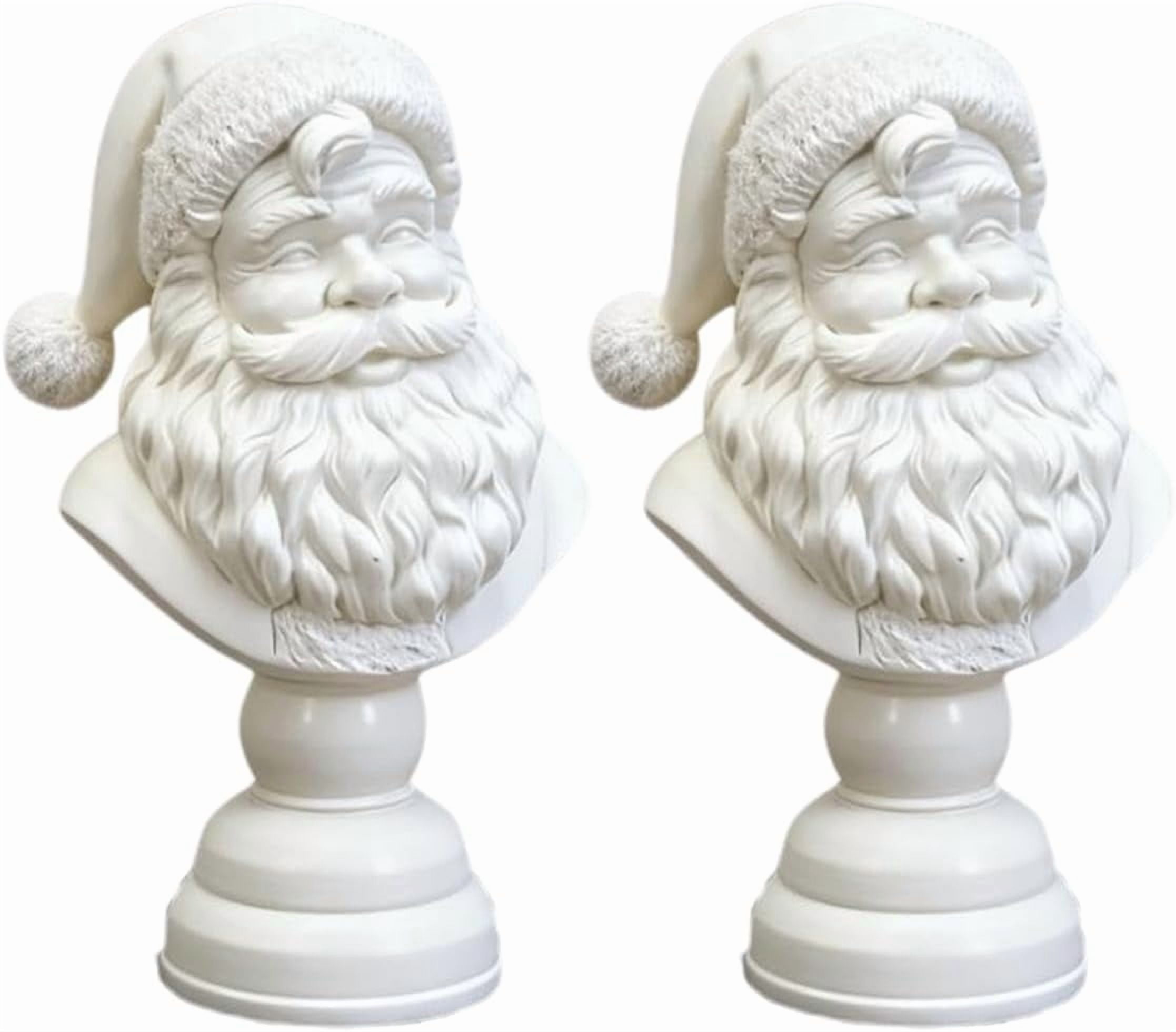 Santa Head Bust, 6 Inch Santa Bust Sculptures Christmas Tabletop ...