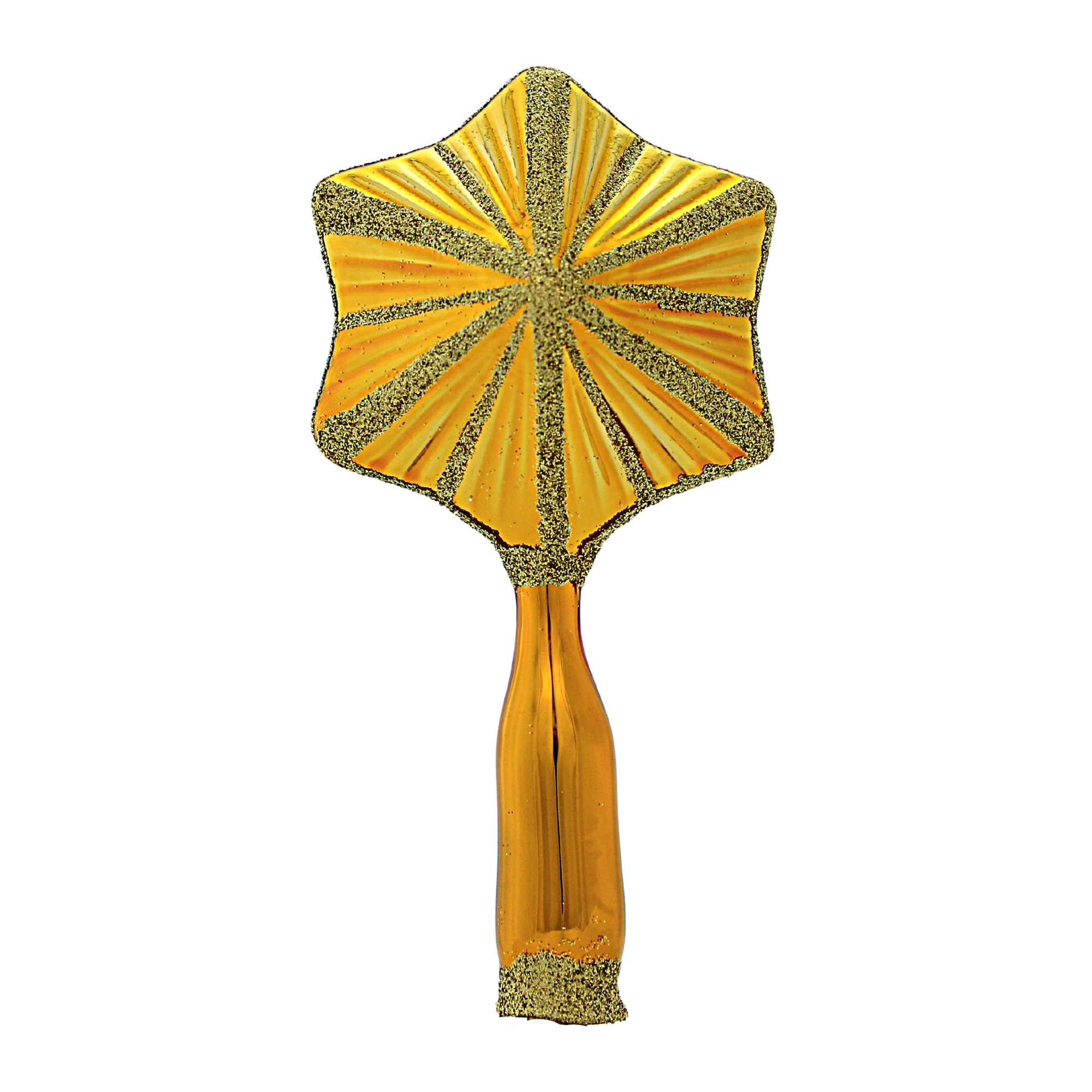 Santa Land 5.00In Gold Retro Mini Star Tree Topper, Glass, Feather Tree ...