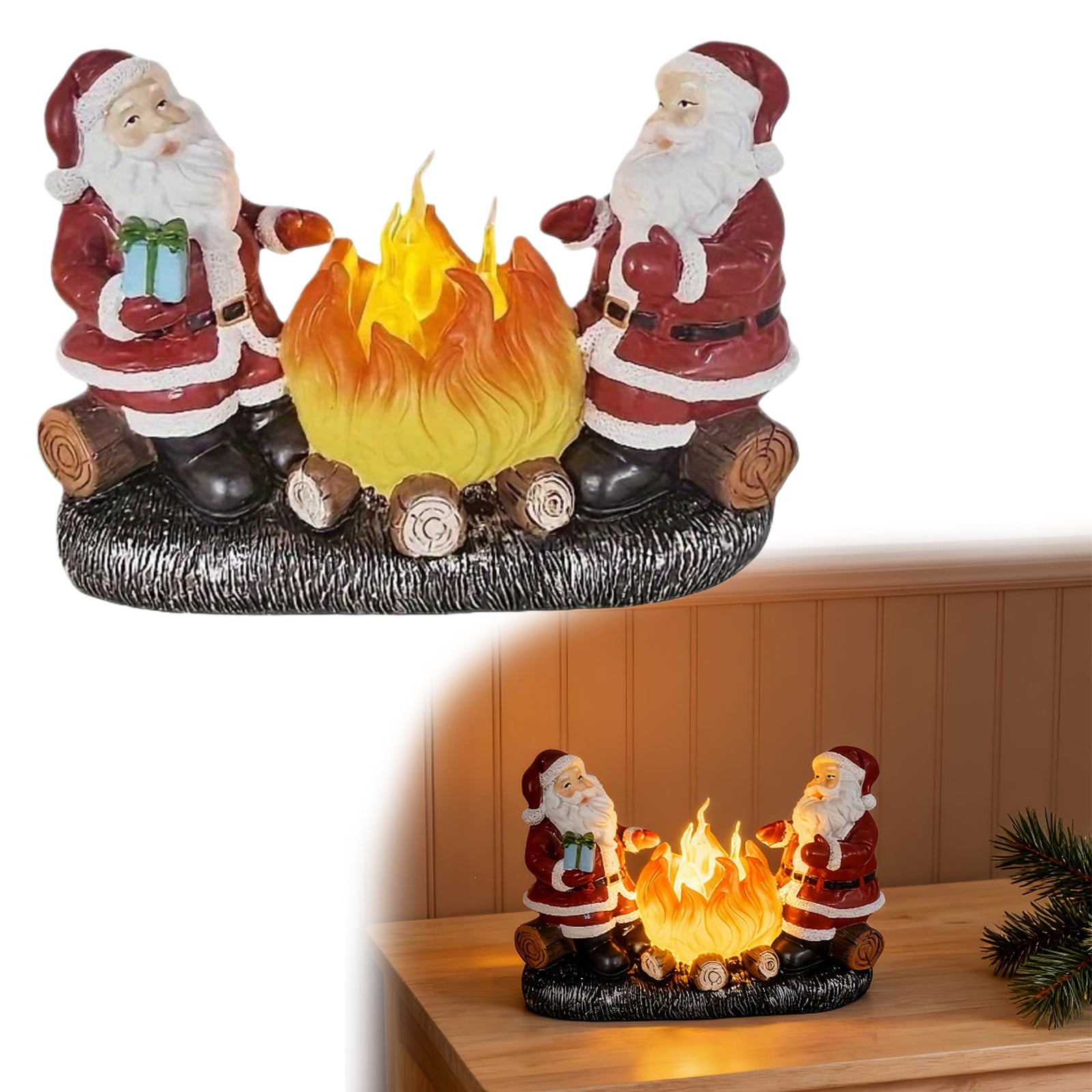 The Santa Led Candle Light Ornament Is Powered by A in Battery Making ...