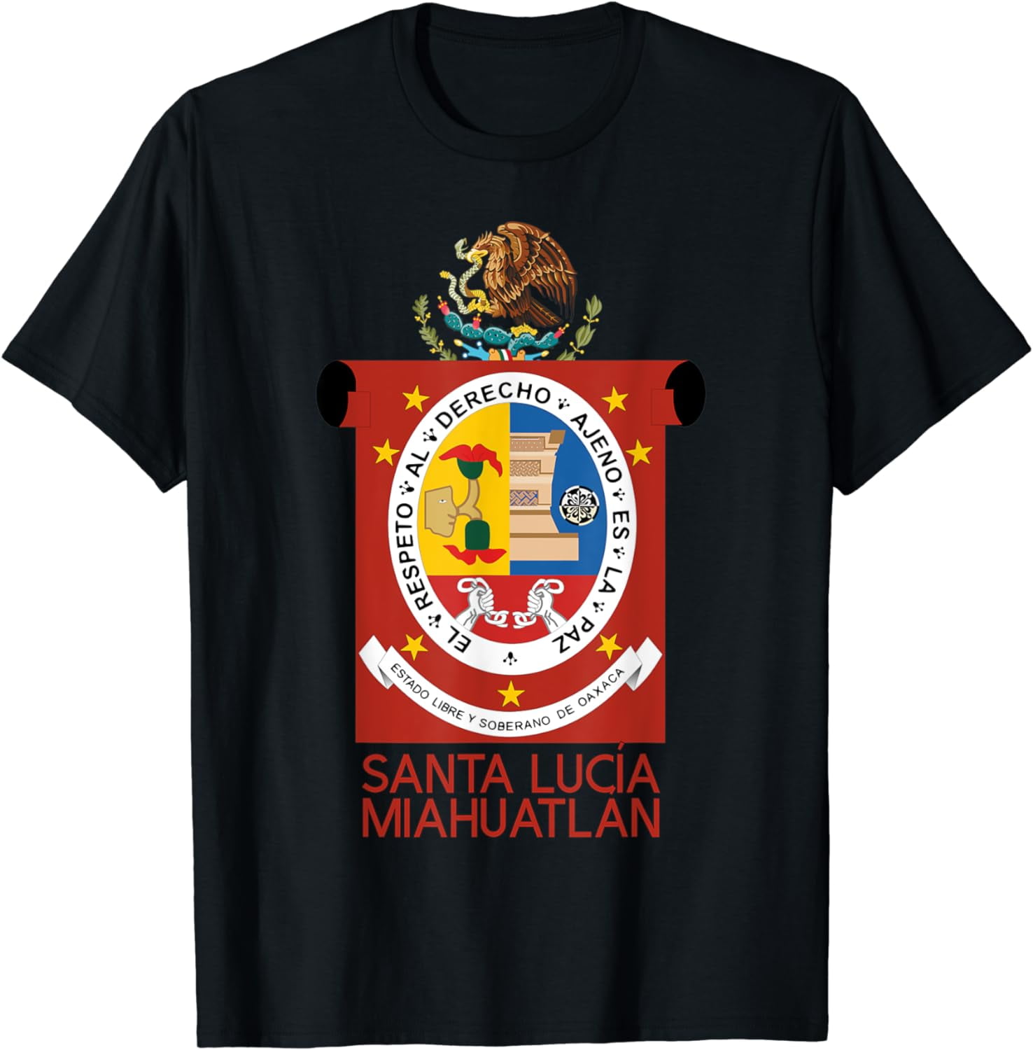 Santa Luc铆a Miahuatl谩n Oaxaca Estado Mexico Escudo Eagle Cotton T-Shirt ...