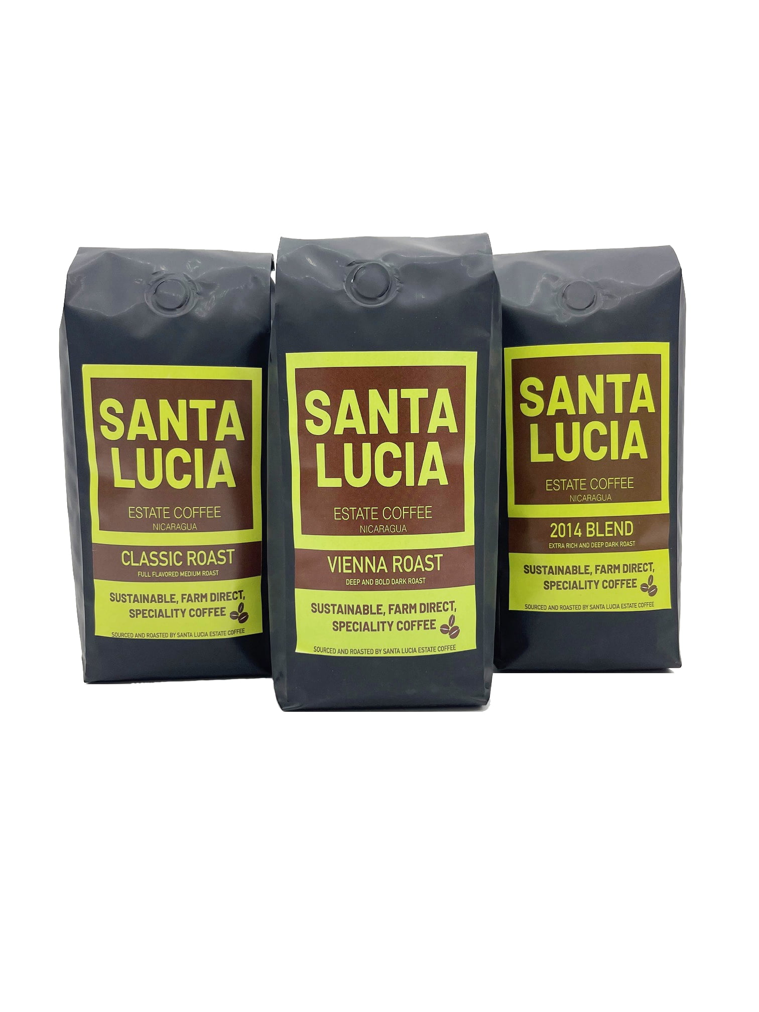 Santa Lucia Coffee Sampler- Light, Medium and Dark Roasts 3 Pounds (3 ...