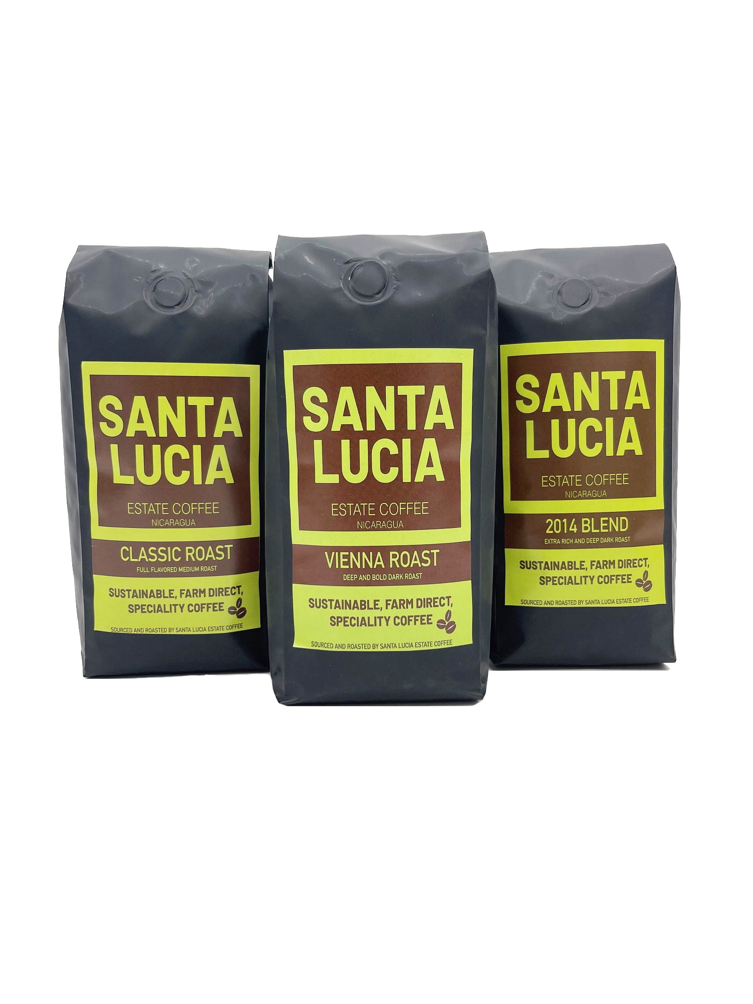 Santa Lucia Coffee Vienna Roast 3 Pounds (3-16oz Bags) Whole Bean ...