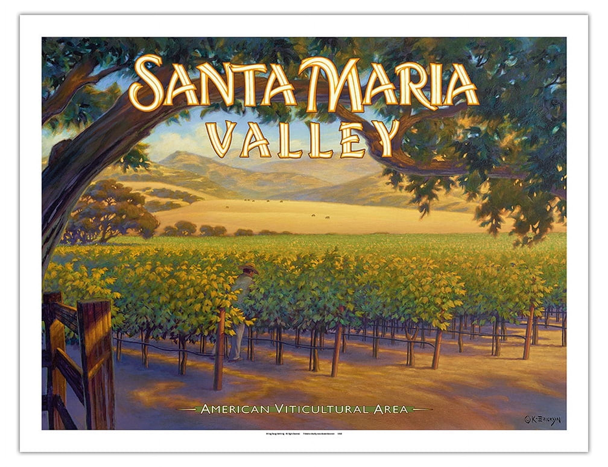 Santa Maria Valley Wineries - California Vineyards Wine Country Art by ...