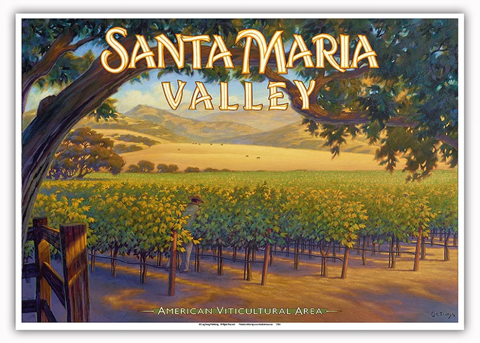 Santa Maria Valley Wineries - California Vineyards Wine Country Art by Kerne Erickson - Master ...