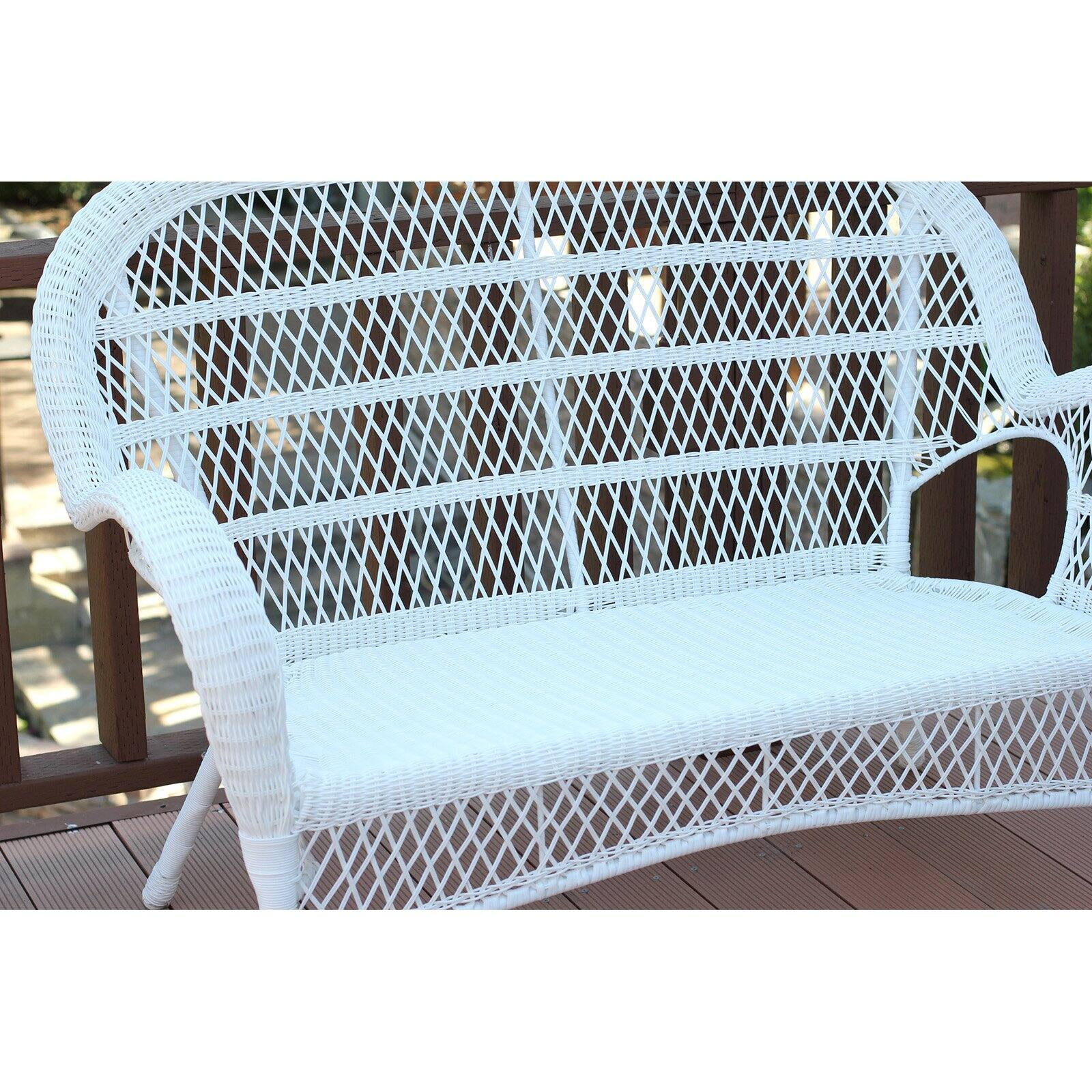 Jeco Santa Maria Outdoor Woven Resin Wicker Patio Loveseat with ...