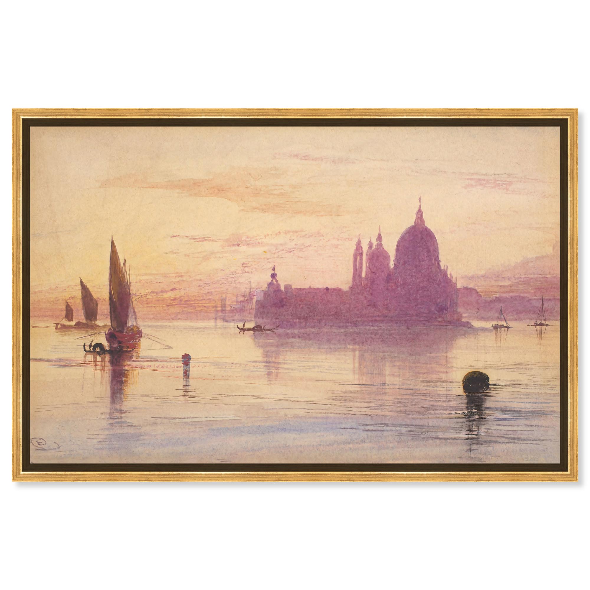 Santa Maria della Salute Canvas Coastal Classic Art by Art Remedy, Gold ...