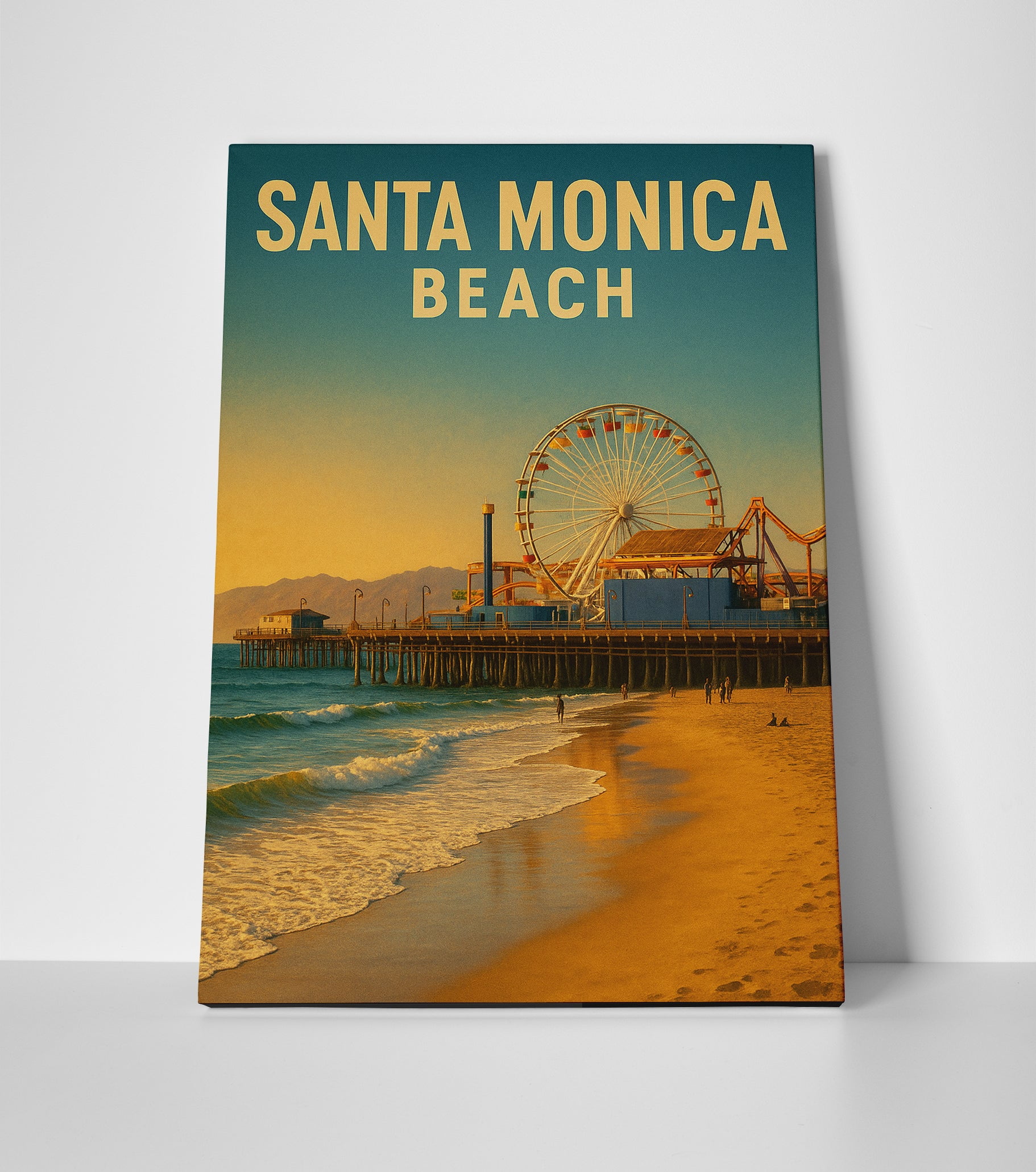 Santa Monica Beach Poster or Canvas Wall Art - Walmart.com