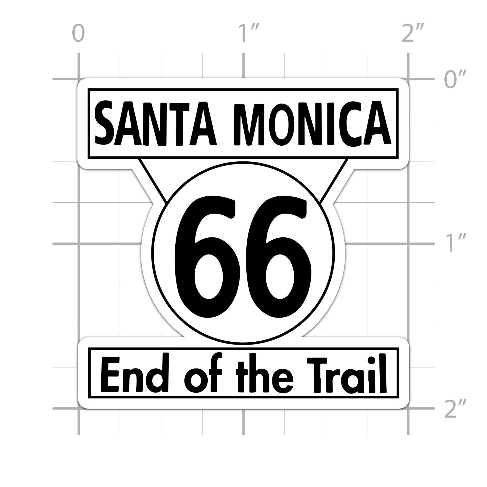 Santa Monica End of the Trail Route 66 Sticker for water bottle phone ...