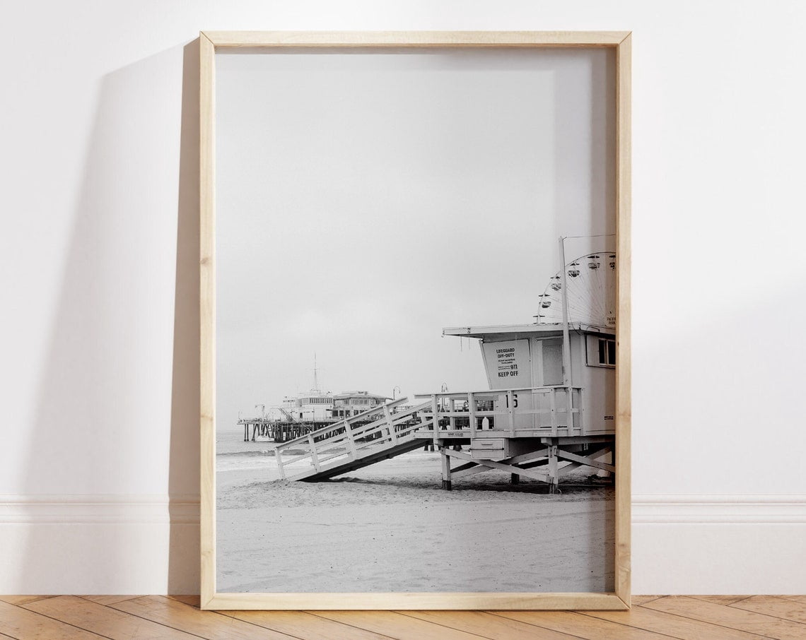 Santa Monica Pier Art Print, Santa Monica Wall Photography, Santa ...