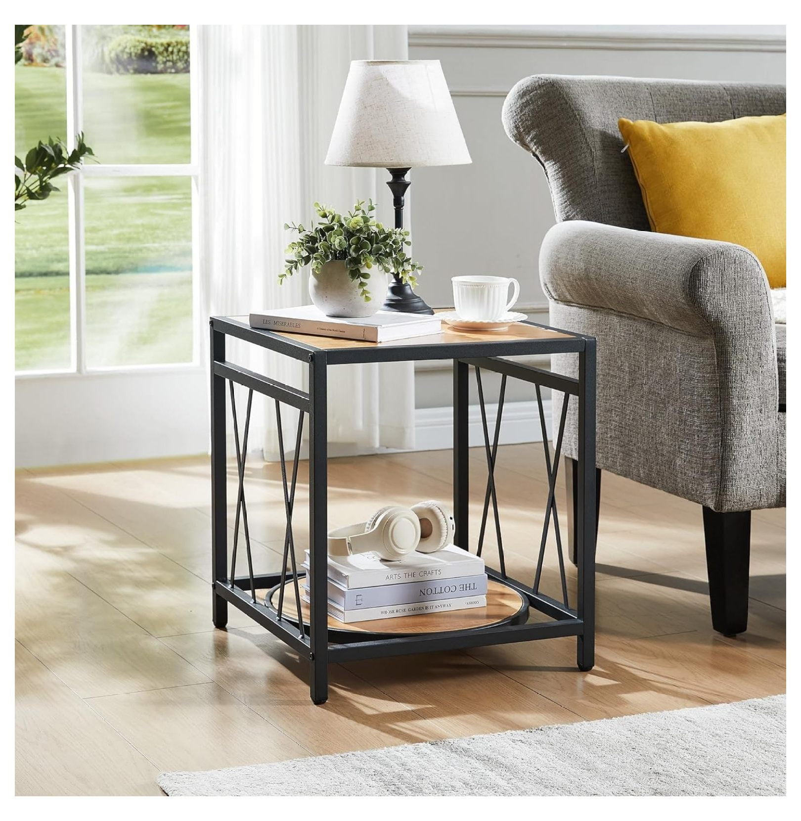 Santa Monica Side Table - Nightstand End Table Open Space Bedside Table ...