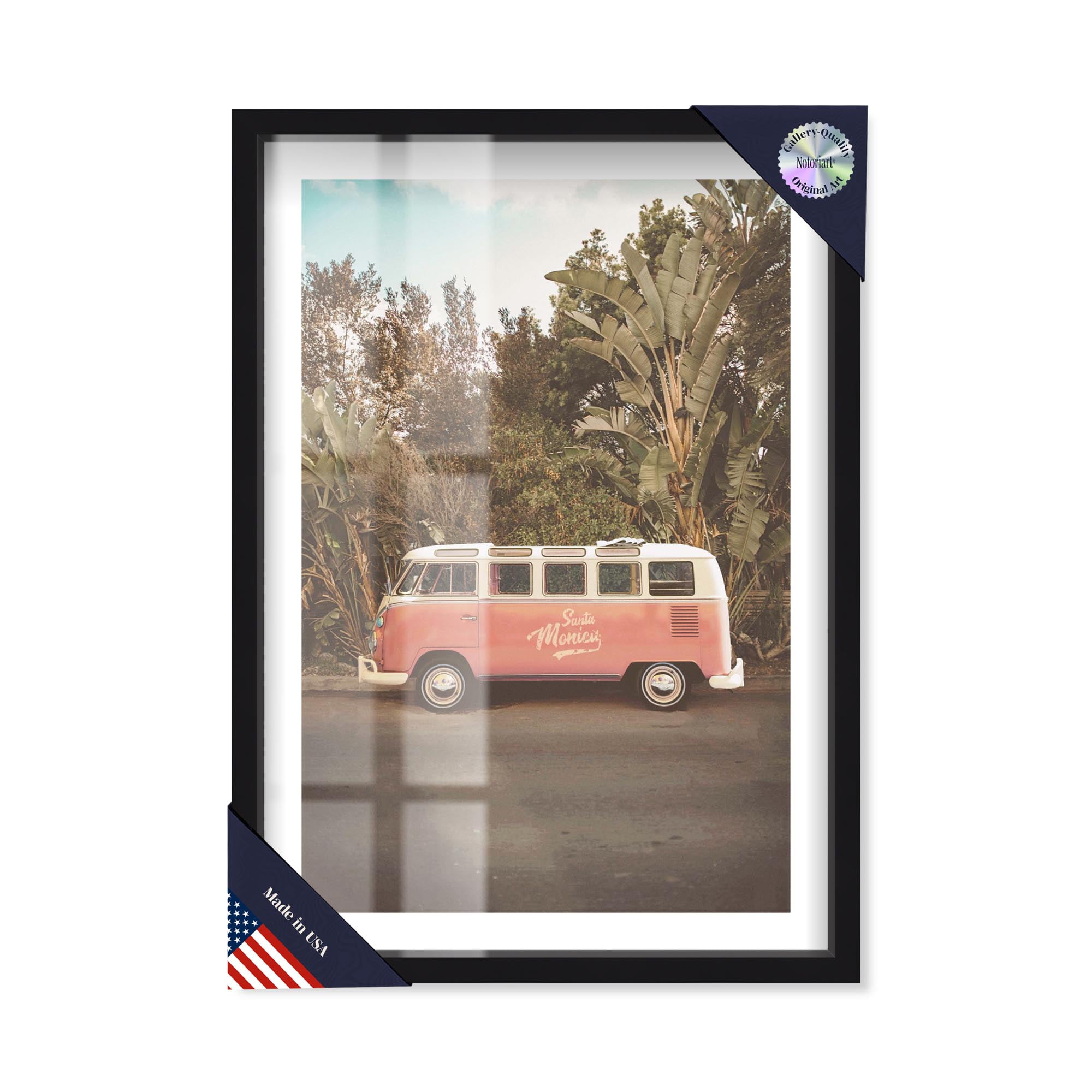 Santa Monica Trip Shadowbox Print Retro Art Prints by Notoriart, Black ...