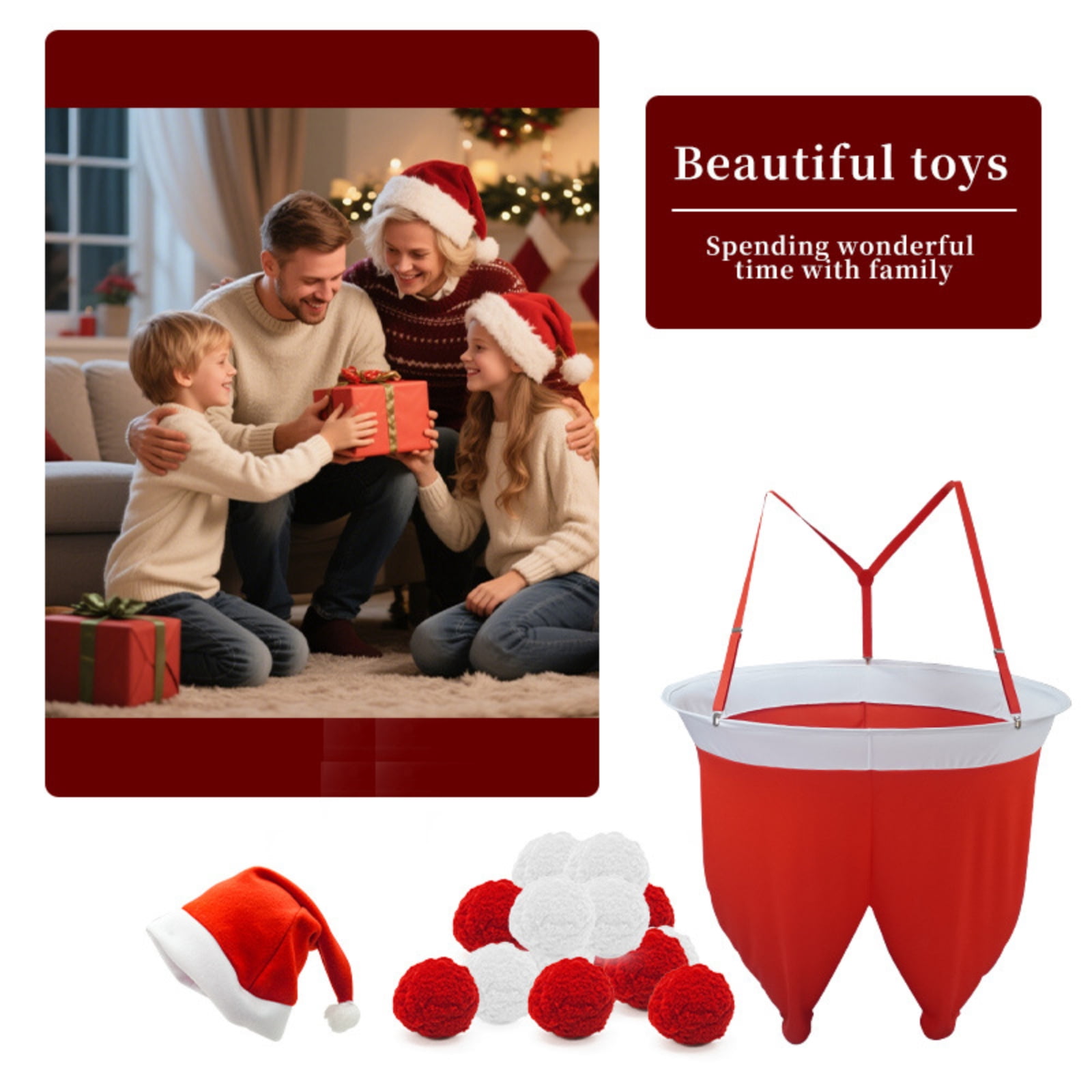 Santa Pants Snowball Fight Red and White Christmas Snowball Toss ...