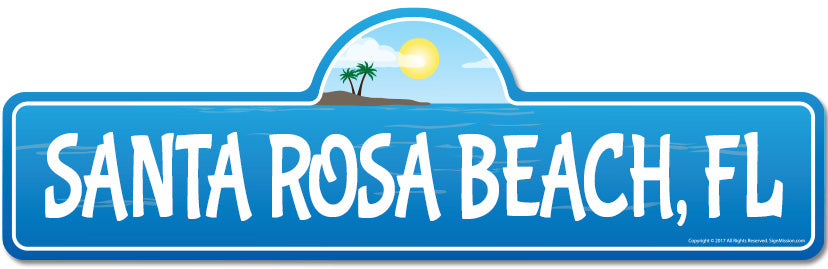 Santa Rosa FL Florida Beach Street Sign | Indoor/Outdoor | Surfer Ocean ...
