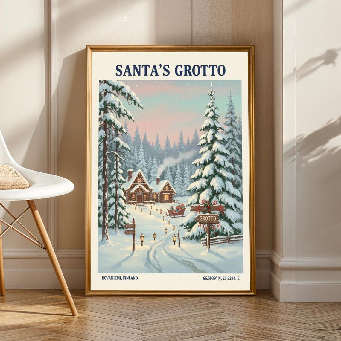 Santa'S Grotto Poster – Festive Winter Snow Wall Art ...