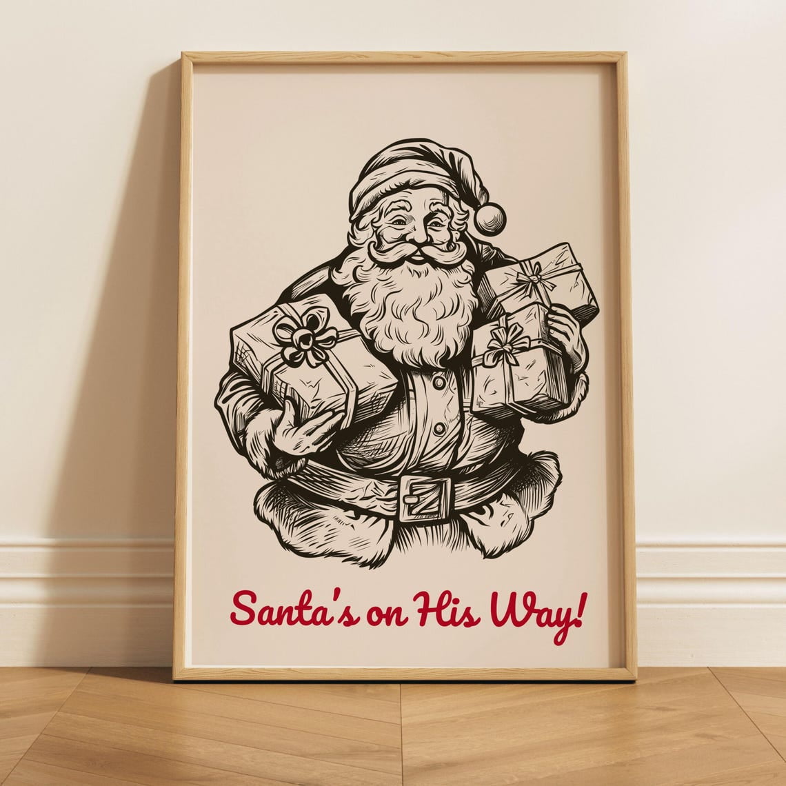 Santa’S On His Way – Holiday Cheer Design – Cute Santa Illustration ...