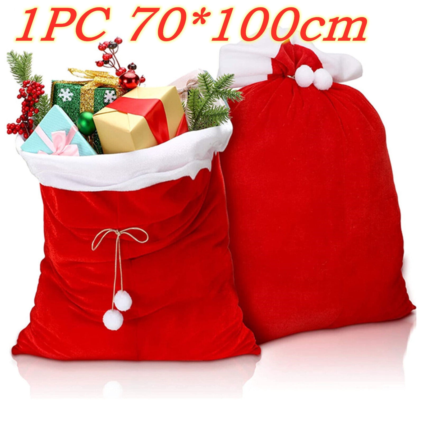 Santa Sack Large Velvet Santa Bag Santa Sacks Drawstring Christmas Bags ...