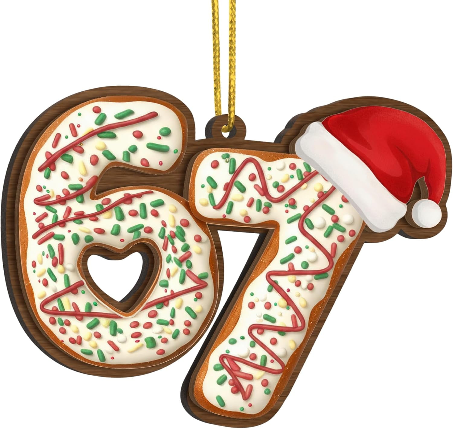 Santa Says Six Seven Christmas Ornament 2025, Funny 67 Meme Ornament ...