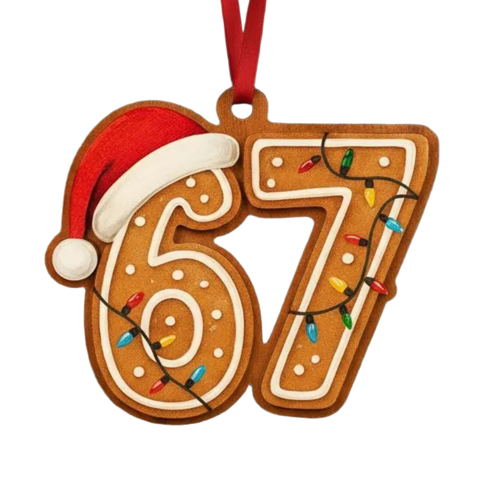 Santa Says Six Seven Christmas Ornament 2025 Funny Meme Acrylic Tree ...