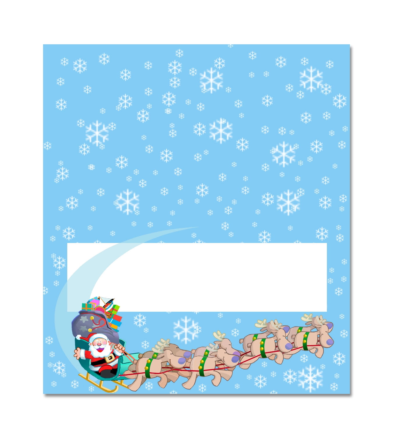 Santa Sleigh Dinner Christmas Table Tent Place Cards - 25 Santa Sleigh ...
