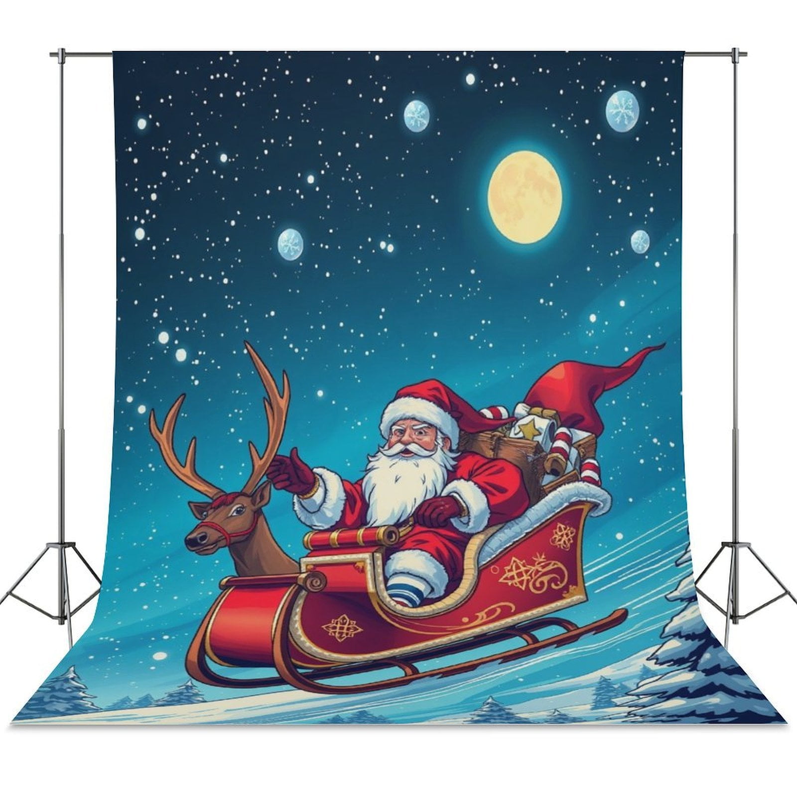Santa Sleigh Flying Photography Backdrops Adult Photostudio Props ...