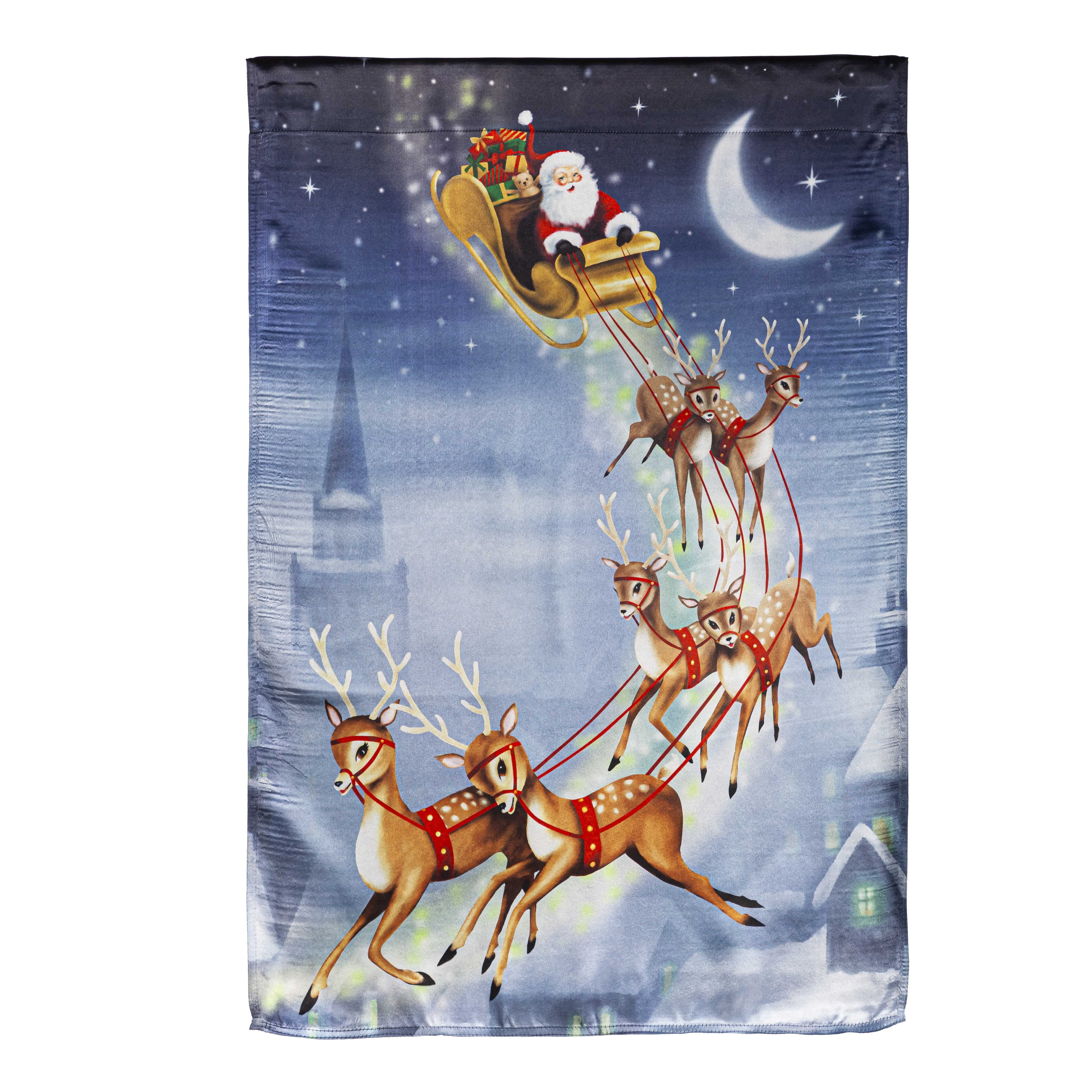 Santa Sleigh Lustre House Flag - Walmart.com