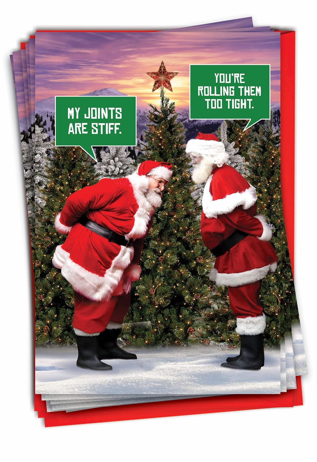 Santa Stiff Joints Merry Christmas Boxed Boxed - Walmart.com