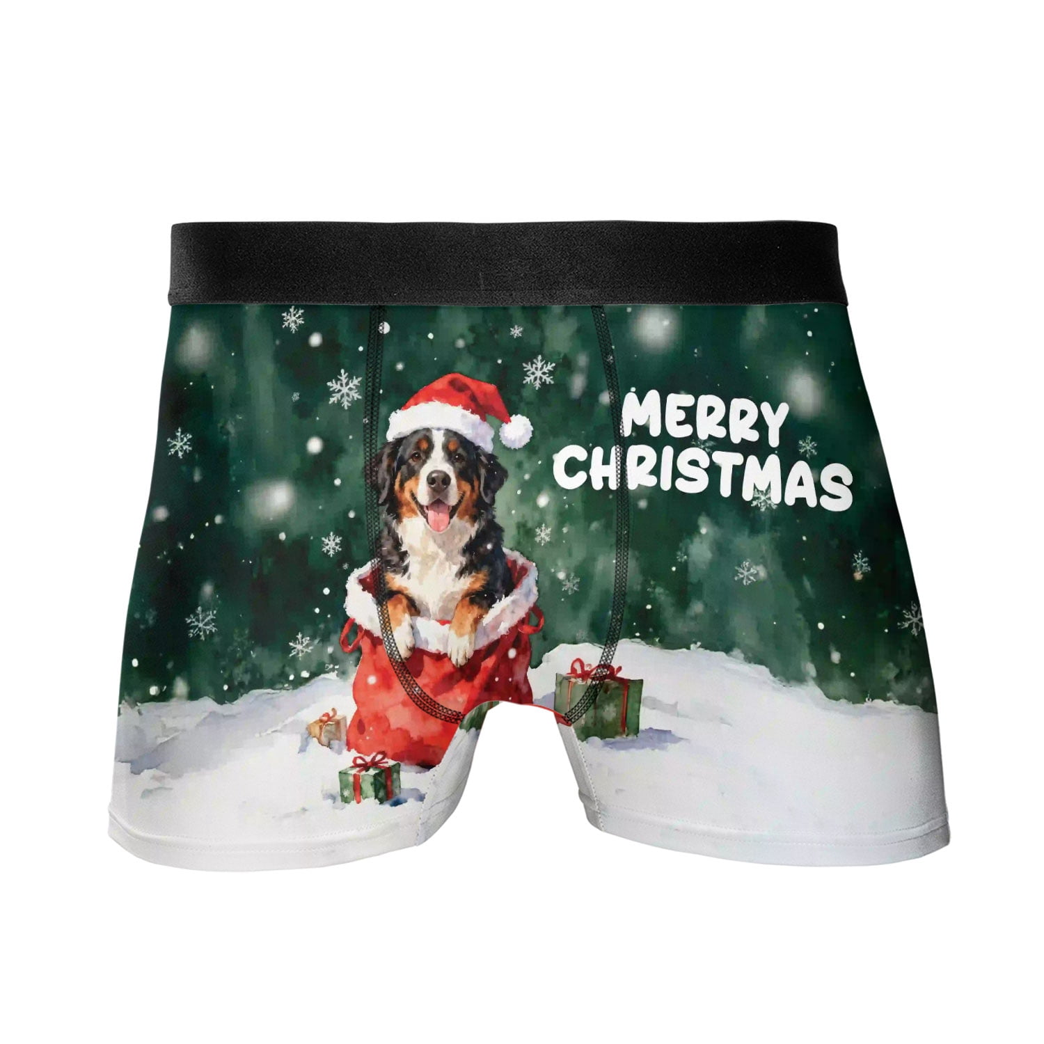 Santa Surprise Gift Bernese Mountain Dog Merry Cheerful Christmas All ...