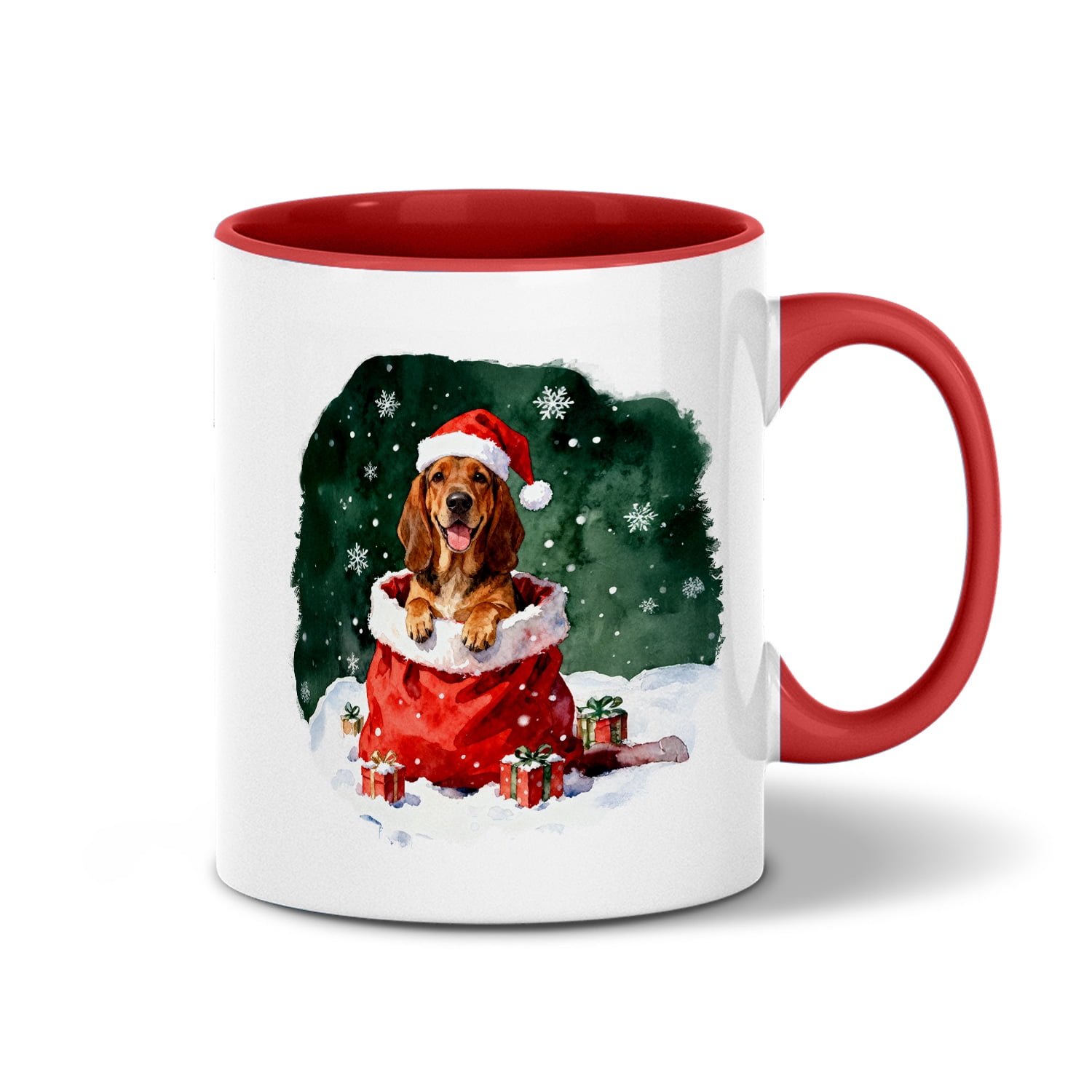Santa Surprise Gift Bloodhound Merry Cheerful Christmas 11oz Accent Two ...