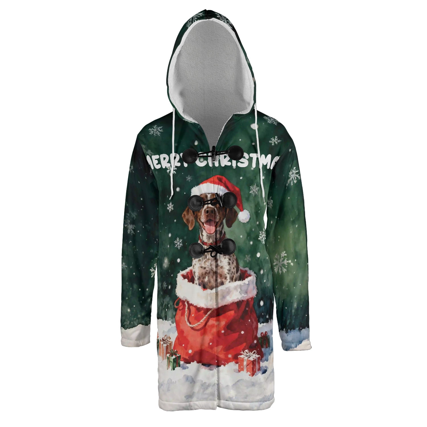 Santa Surprise Gift German Shorthaired Pointer Merry Cheerful Christmas ...