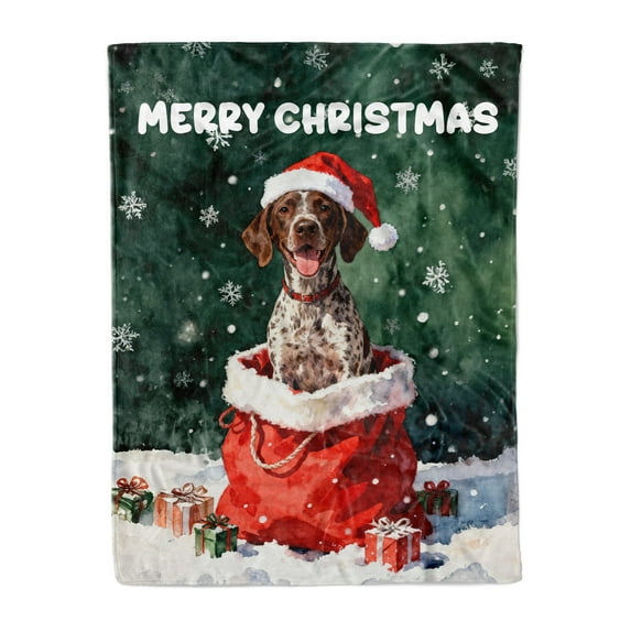 Santa Surprise Gift German Shorthaired Pointer Merry Cheerful Christmas ...
