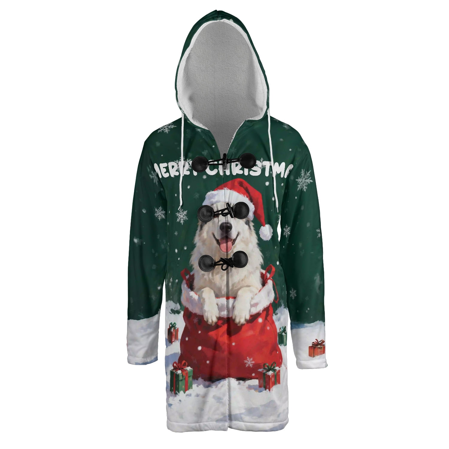 Santa Surprise Gift Great Pyrenees Merry Cheerful Christmas All Over ...