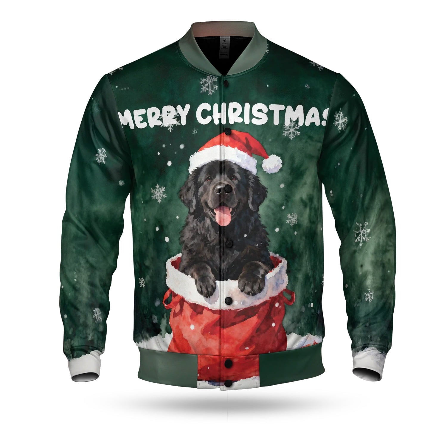 Santa Surprise Gift Newfoundland Merry Cheerful Christmas All Over ...