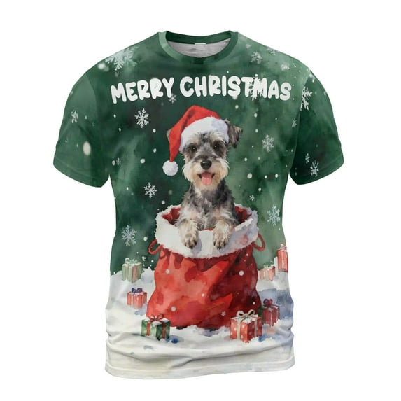 Santa Surprise Gift Schnauzer Merry Cheerful Christmas All Over Print ...