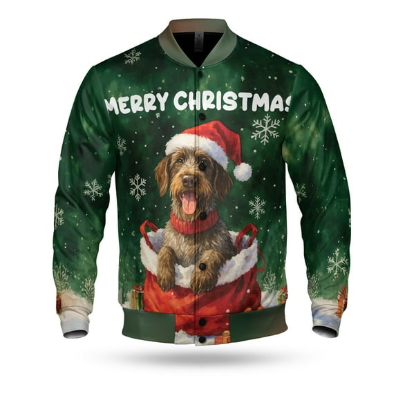 Santa Surprise Gift Wirehaired Pointing Griffon Merry Cheerful ...
