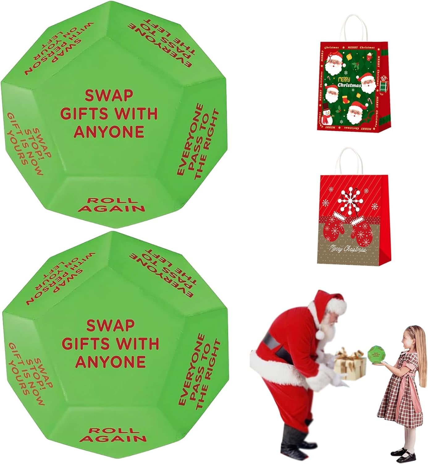 Santa Swap Gift Exchange Dice, 2025 New - Christmas Exchange Dice Game ...