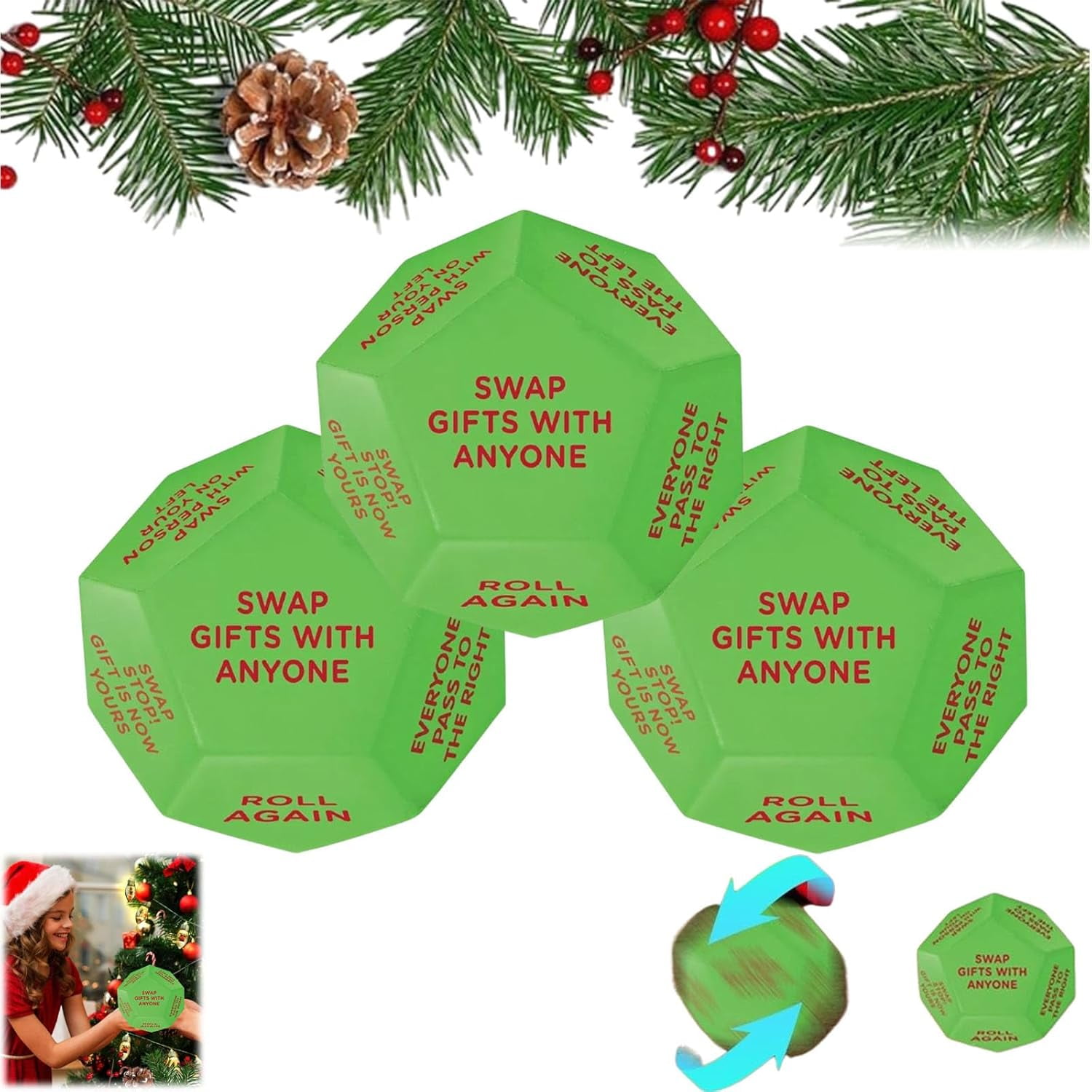 Santa Swap Gift Exchange Dice, 2025 New Exchange Dice Game, Christmas ...