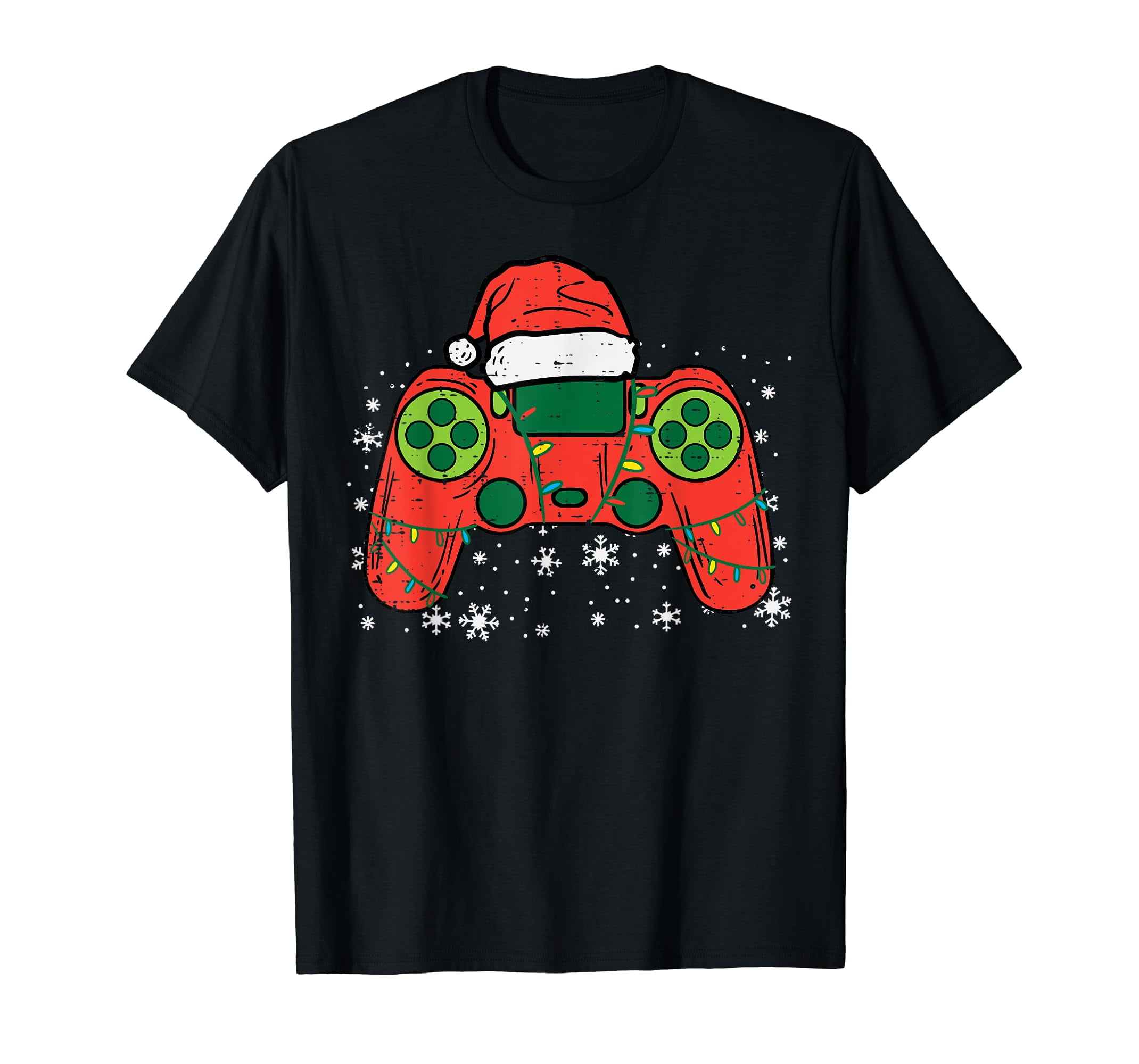 Santa Video Gamer Xmas Boys Christmas Men Kids Youth Gaming T-Shirt ...