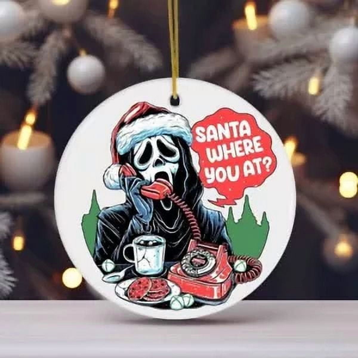 Santa Where You At Ghostface Ornament, Retro 90S Horror Christmas ...
